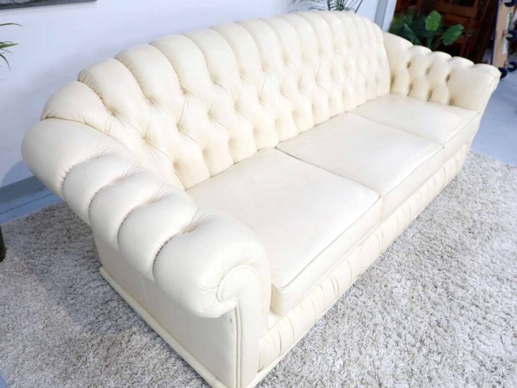 White Chesterfield 3 seater sofa