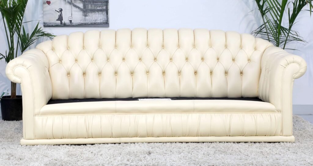 White Chesterfield 3 seater sofa